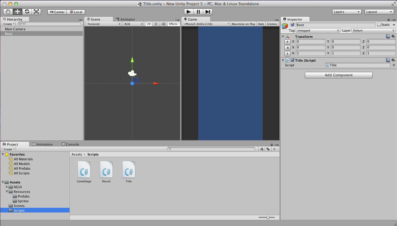 Unity2D+NGUIでゲーム作るよ！ その1 Scene #iOS - Qiita