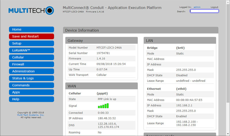 はじめてのLoRaWAN「The Things Network」に 「MULTITECH MultiConnect® Conduit™(LTEなし)」で接続 #LoRaWan - Qiita