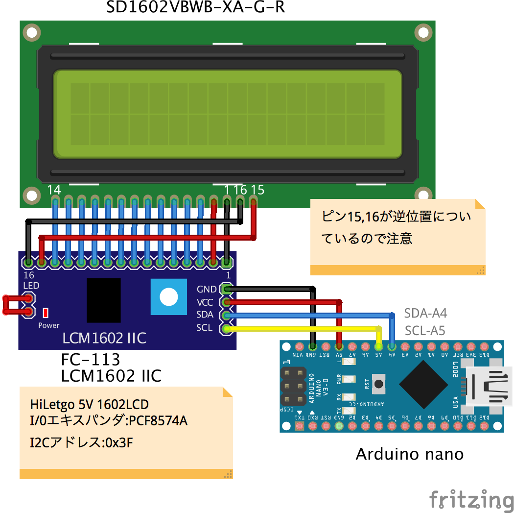 1602LCDをI2C変換アダプタを使ってArduinoで表示する。 #lcd - Qiita
