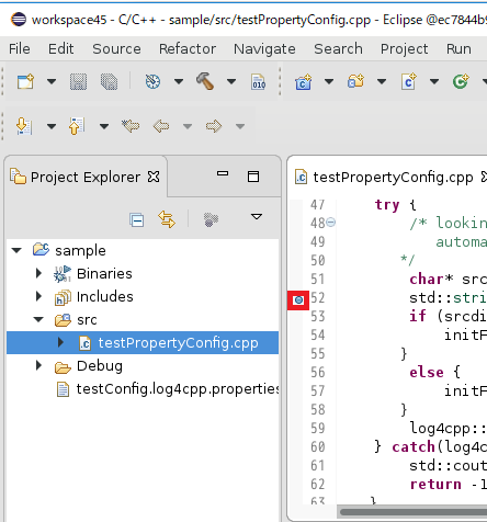 Eclipse CDT で log4cppのサンプルコードをデバッグしてみる - Qiita