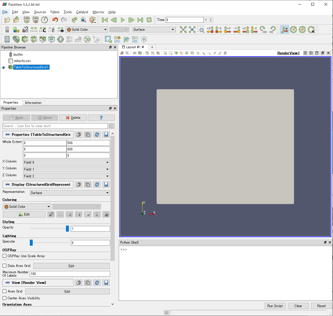 CSVファイルに記録されたベクトルデータをParaviewで読み込む #Python - Qiita