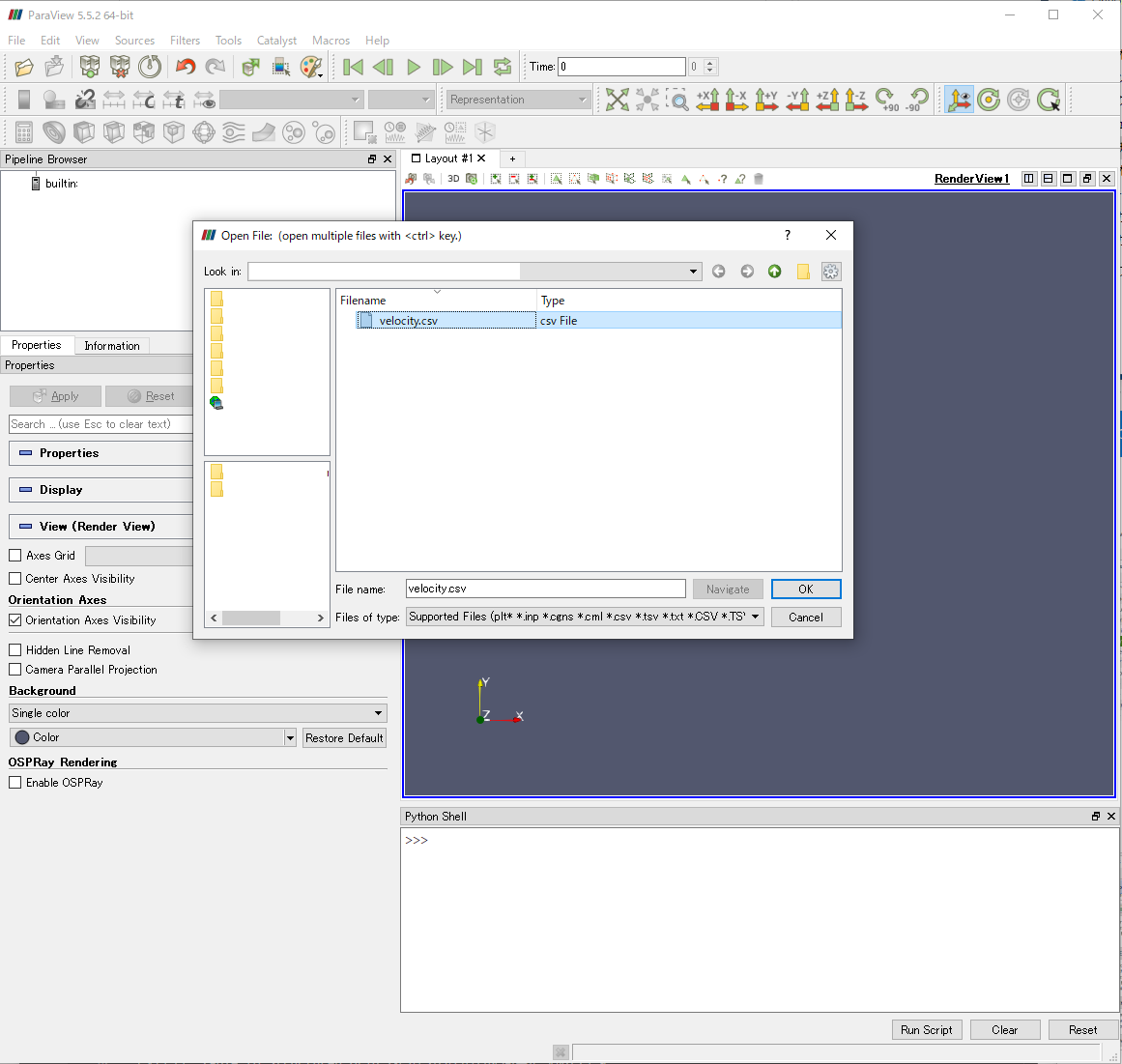 CSVファイルに記録されたベクトルデータをParaviewで読み込む #Python - Qiita