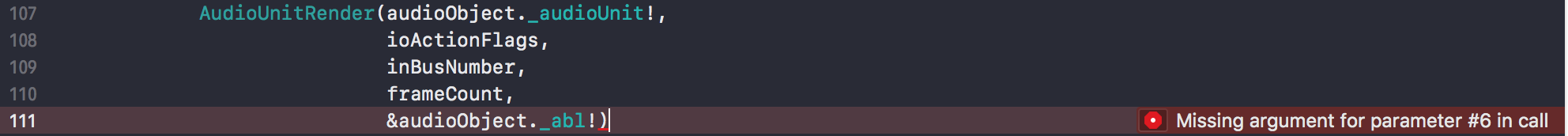swift初心者:「Missing argument for parameter #[数字] in call」の対処方法 #Swift - Qiita