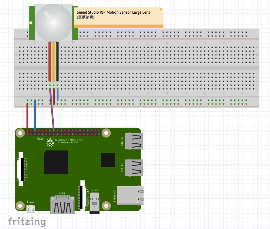 Raspberry pi 3 上で、Seeed Studio社製 RIP Motion Sensor Large Lens を動かしてみた #Raspberrypi3 - Qiita