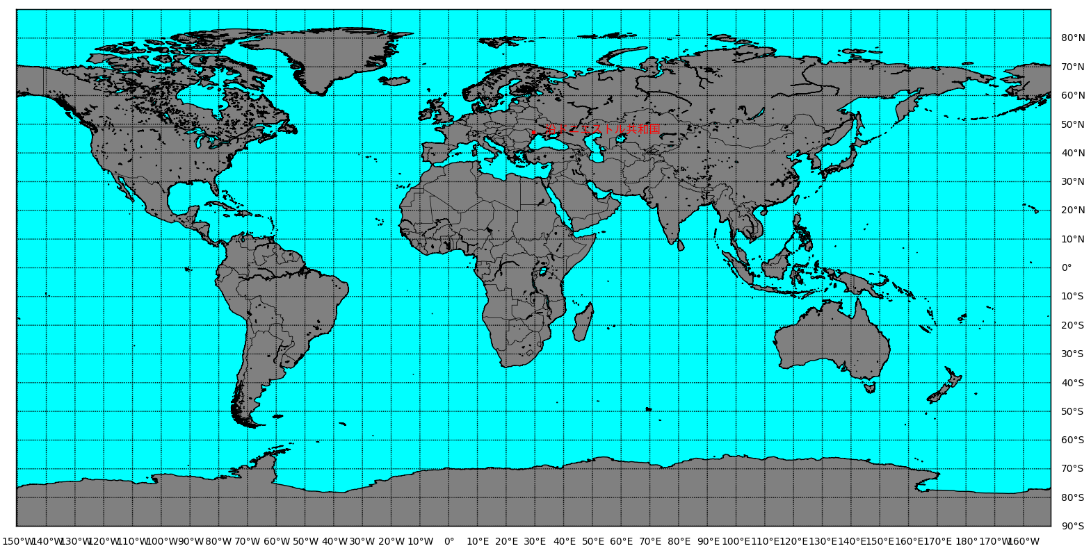 Pythonで世界地図 22（国の位置検索） Python Qiita 