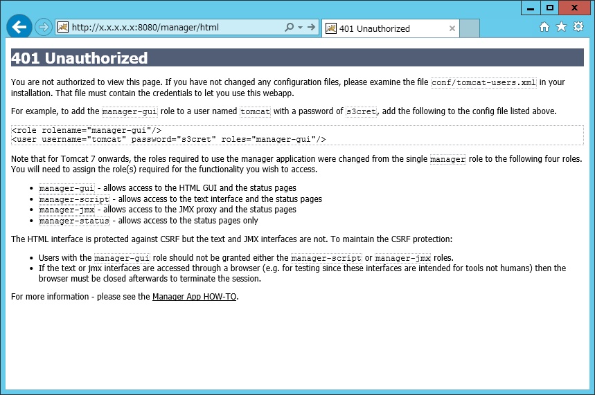 TomcatのManager画面にログインできない #Tomcat - Qiita