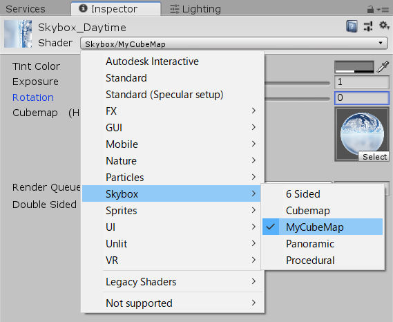 【Unity(C#)】Skyboxをスクリプトで操作(切り替え、回転)する方法 #Shader - Qiita