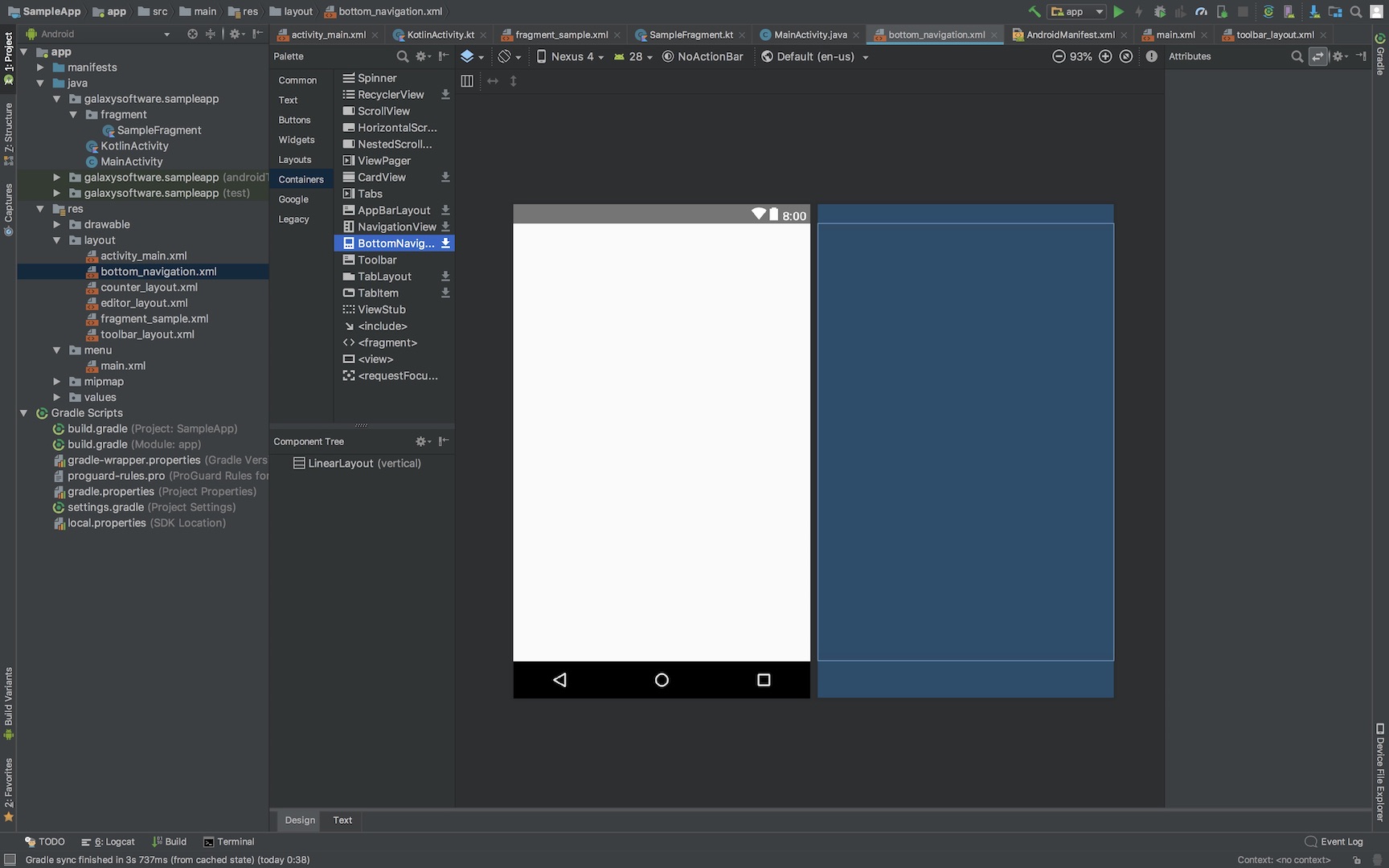 Androidアプリ開発 BottomNavigationView 下部のメニューを実装 おまけでKotlin #Android - Qiita