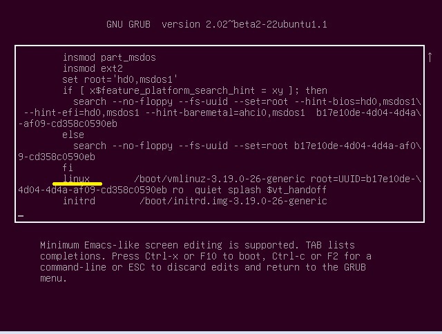 Ubuntu 15.04 を GRUBメニューから CUI で起動する方法(防備録) #Linux - Qiita