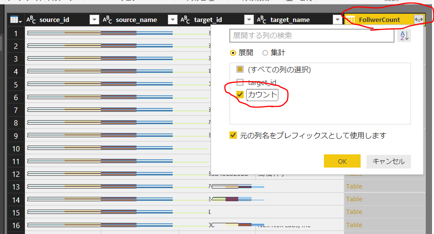 PowerBI Network Navigator Chart で Twitter のフォロー関係を可視化する #PowerBI - Qiita