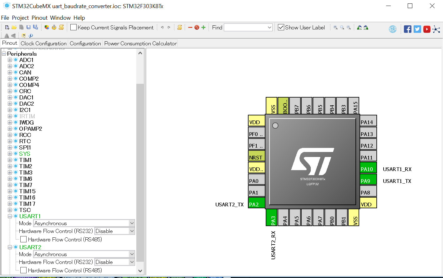 NUCLEO-F303K8で1Mbps RS232通信を行う。 #STM32 - Qiita