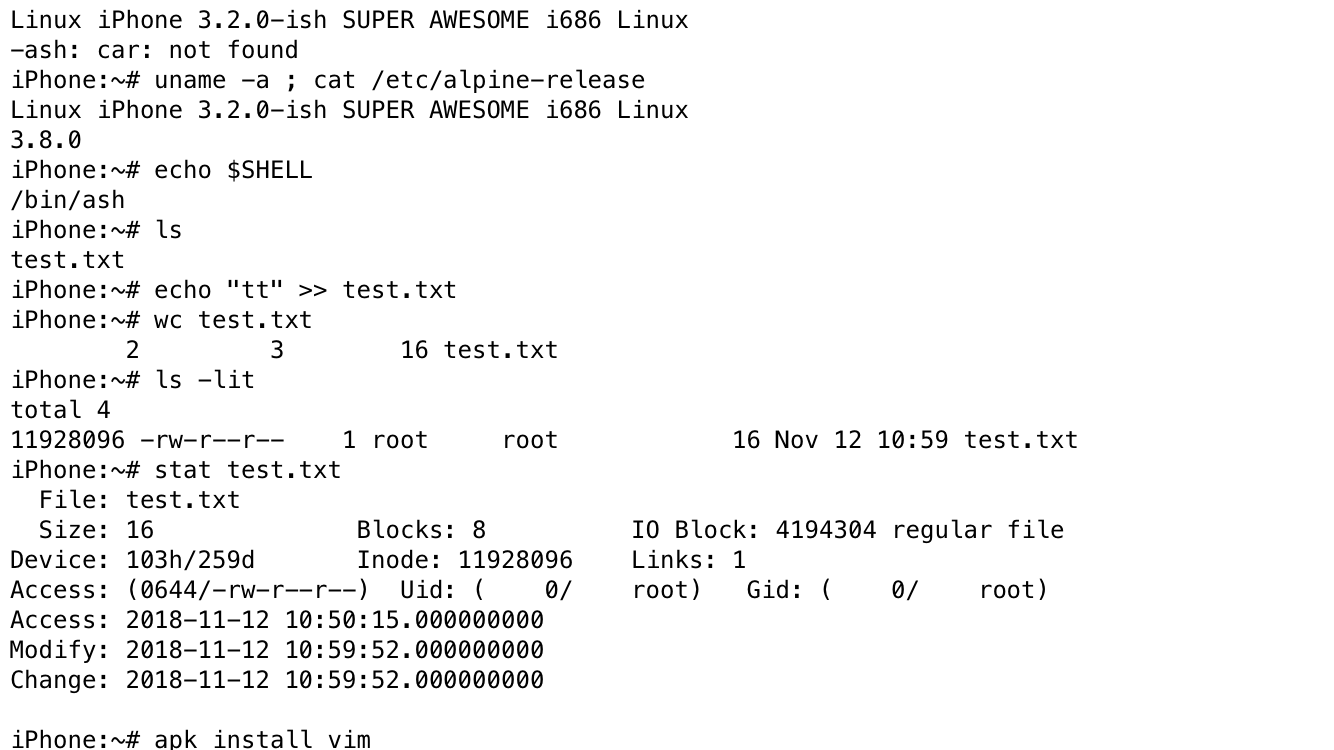 「Linux shell for iOS」iPhoneで動かすシェルが予想以上に面白かった #C - Qiita