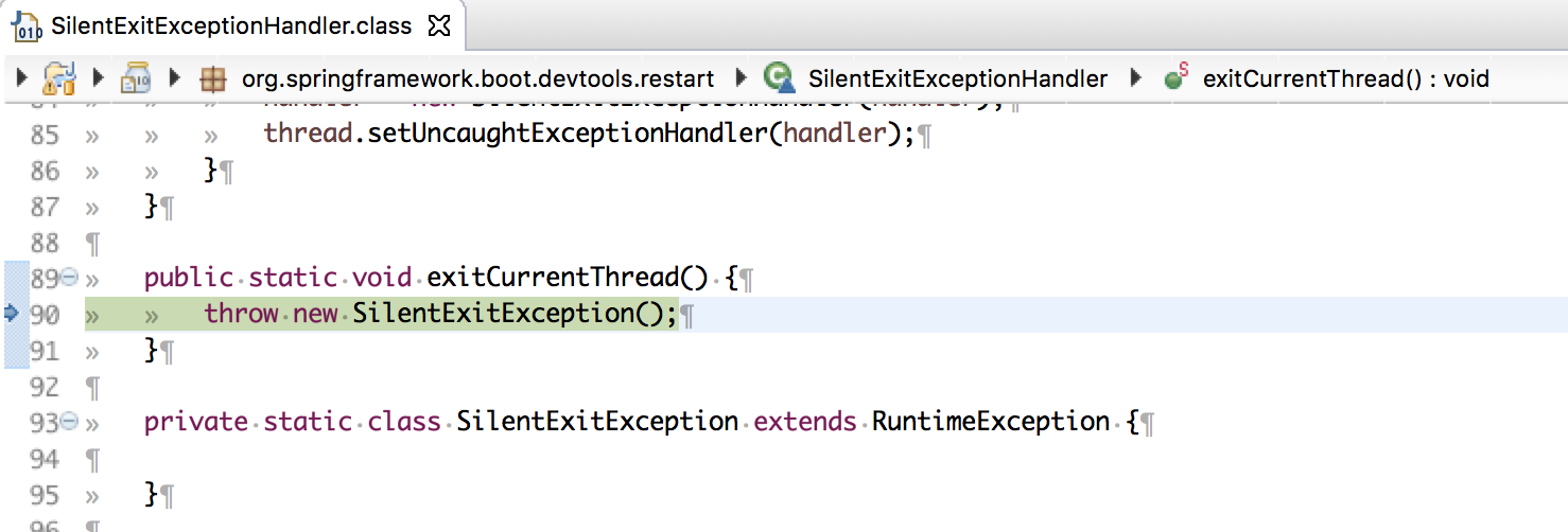 【Spring Boot Devtools】debugする際、SilentExitExceptionで止まる時の解決方法 #SpringBoot - Qiita