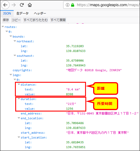 Directions API(Google Maps Platform) をコールしてルート間の距離と所要時間をPythonで取得する #GoogleCloud - Qiita