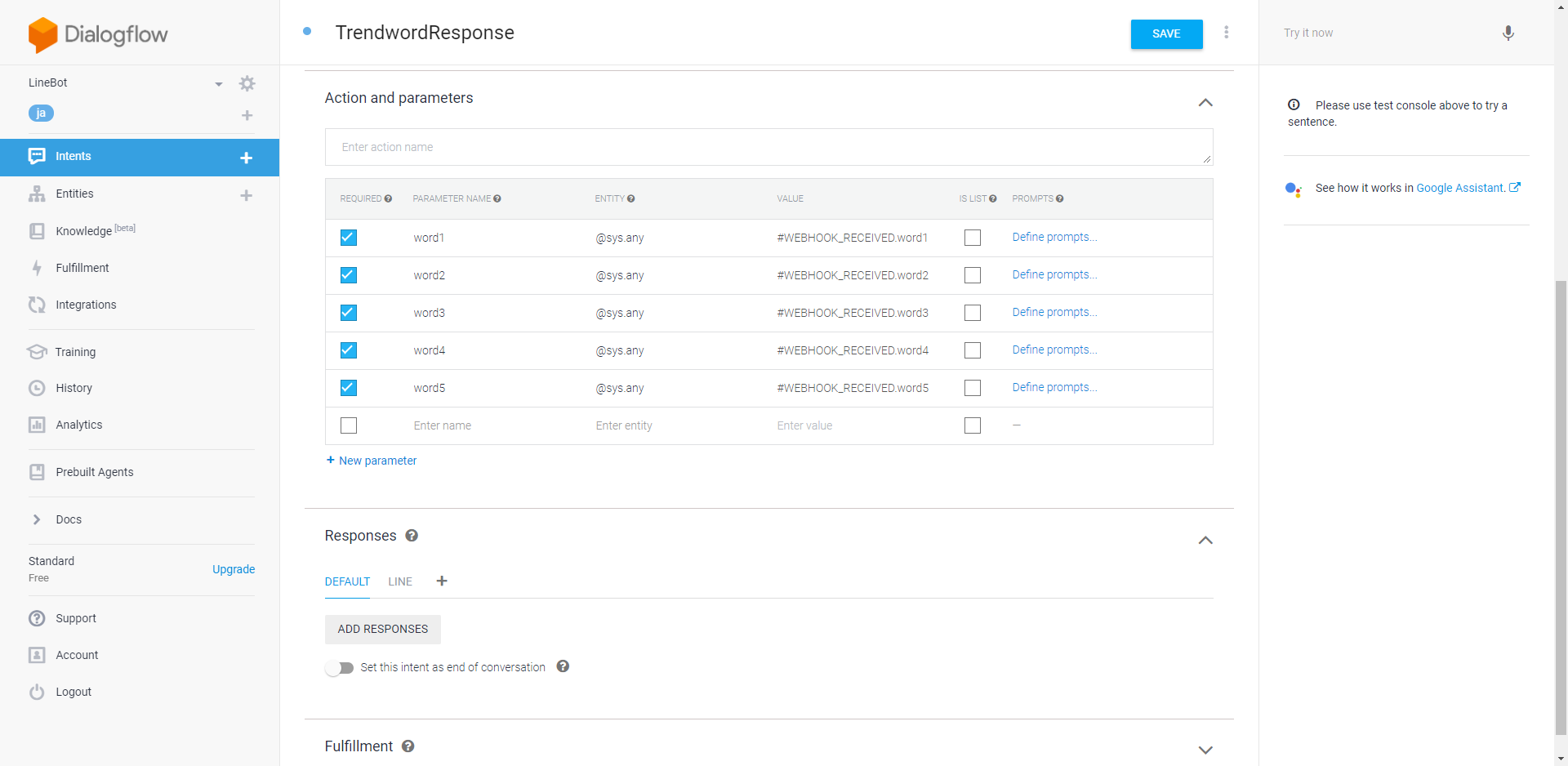 Dialogflowと連携してLINE Botを作る #Node.js - Qiita