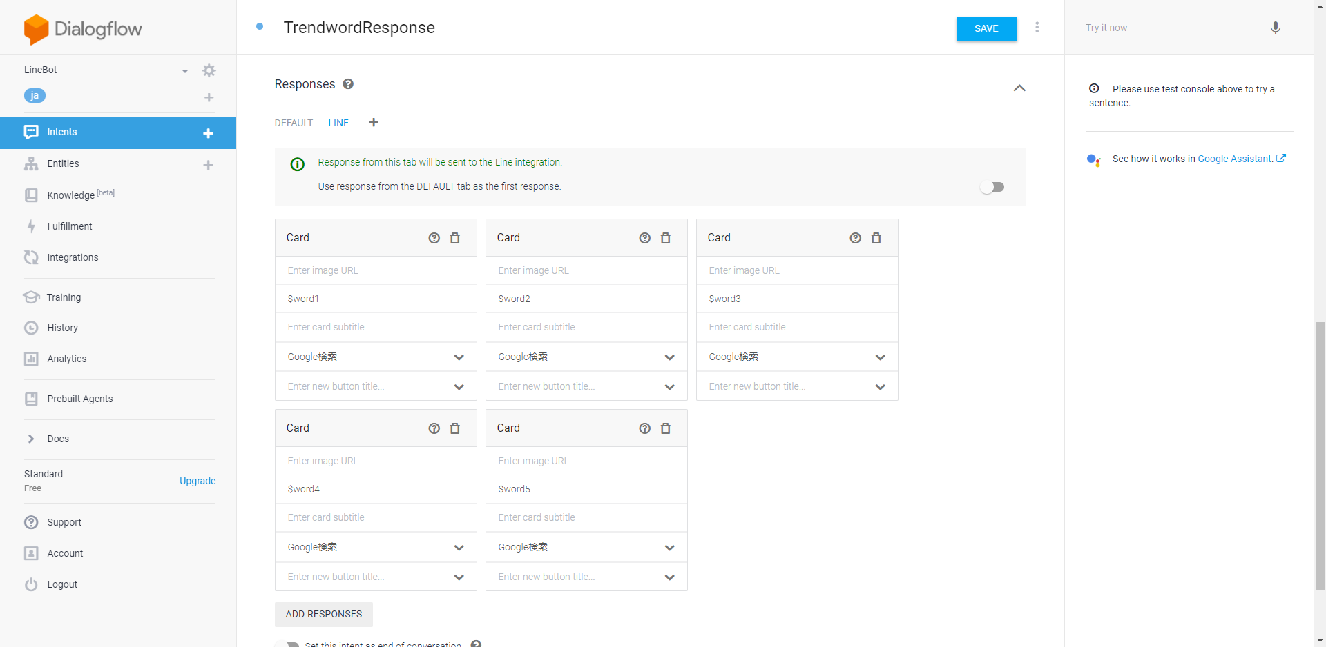 Dialogflowと連携してLINE Botを作る #Node.js - Qiita