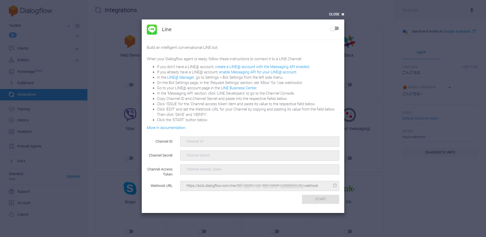 Dialogflowと連携してLINE Botを作る #Node.js - Qiita
