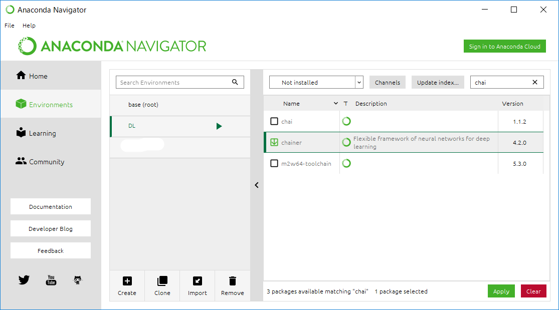Anaconda NavigatorでTensorFlowやChainerをインストール #Python - Qiita