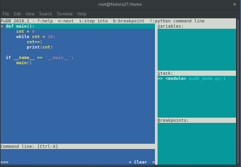 Python の CUI デバッガ「PuDB」の紹介と使い方 #デバッガー - Qiita