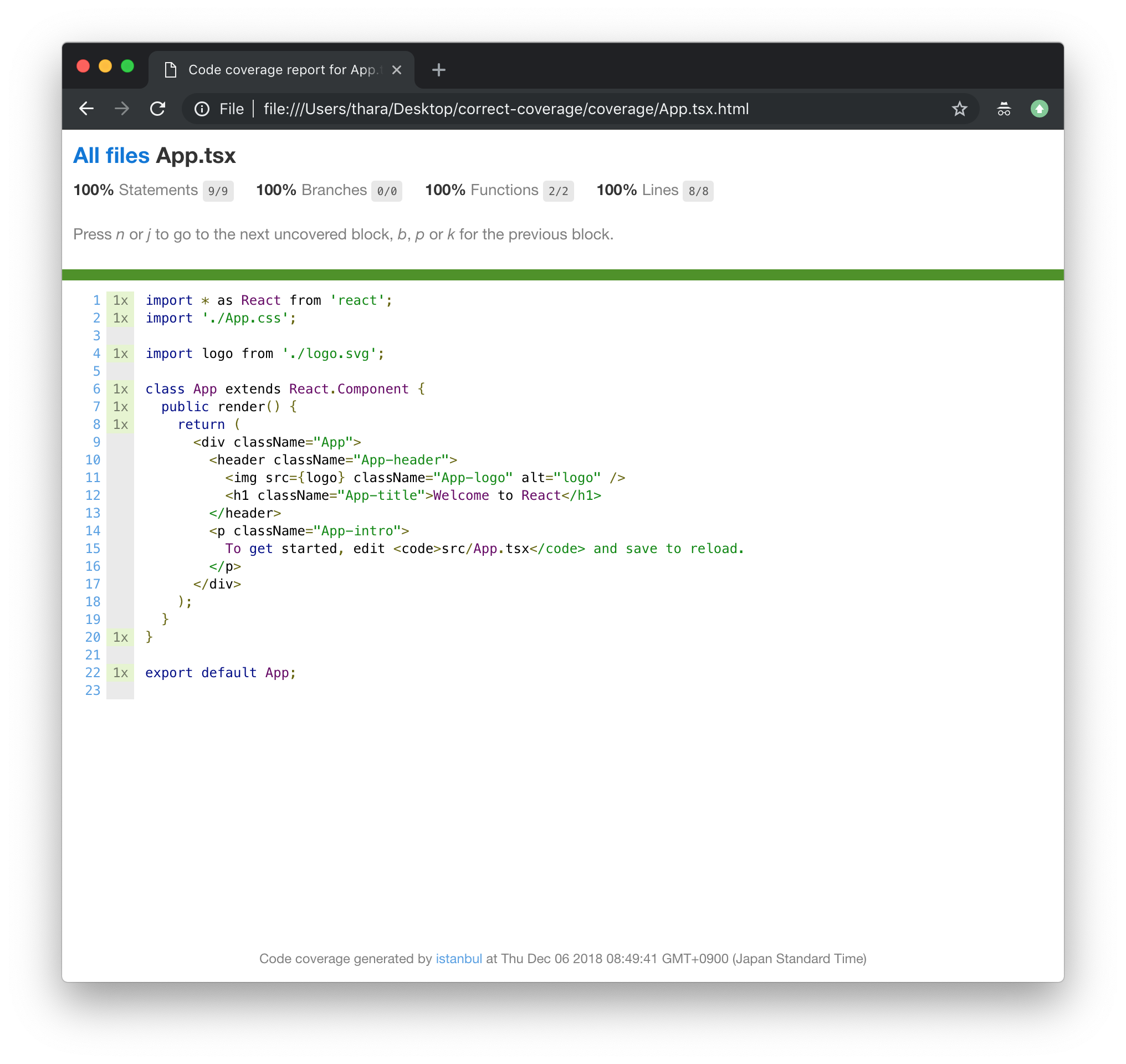 [React + TypeScript] カバレッジレポートの取得方法 #Jest - Qiita