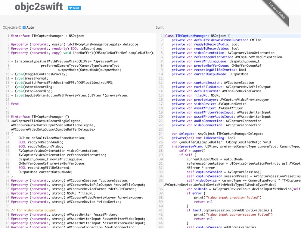 Objective-C → Swift コンバータ3種を比較（Swiftify, iSwift, objc2swift） #iOS - Qiita