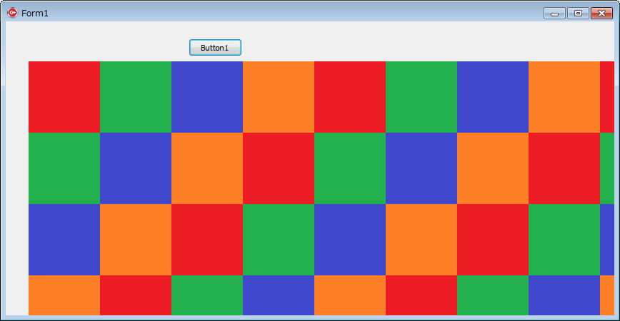 C++ Builder XE4 > 画像処理 > 4つのファイル画像をN個合成して、表示枠を超える画像を作成する + クリップボードへ送る > ペイントブラシで画像を端から端まで貼付けできるか ...