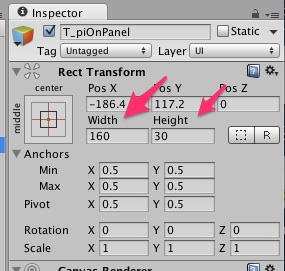unity > RectTransform > scriptでheight, width を設定する > .sizeDelta = new Vector2 (100.0f, 30.0f ...