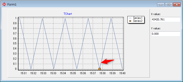 C++ Builder XE4 > TeeChart > クリックした点に近い系列データの明示 > 点と値の表示 > v0.1..v0.2 #UI - Qiita