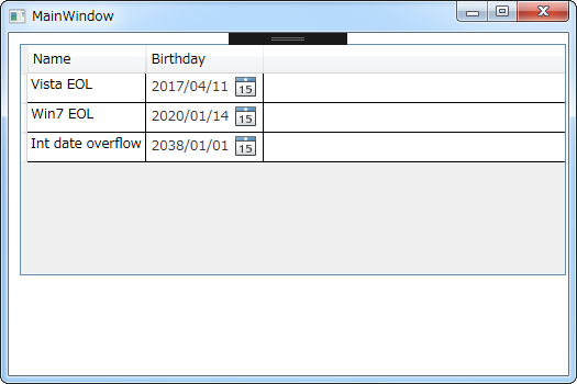 Visual Studio / WPF > DataGrid > カレンダ形式の日付入力フォーム > v0.1, v0.2 ##migrated - Qiita