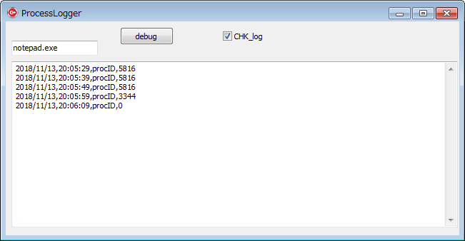 C++ Builder XE4 > ProcessLogger > 指定の.exeファイルのプロセスIDをロギングする v0.1 #cppBuilder - Qiita