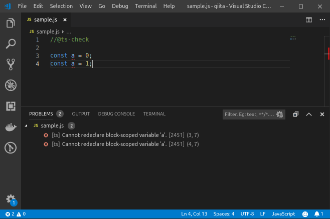 VS CodeでJavascriptの型判定を行う #JavaScript - Qiita