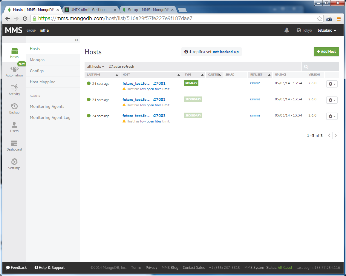 [徹底解説] MongoDBの監視やバックアップができるMMS(MongoDB Management Service)の使い方 #MongoDB - Qiita