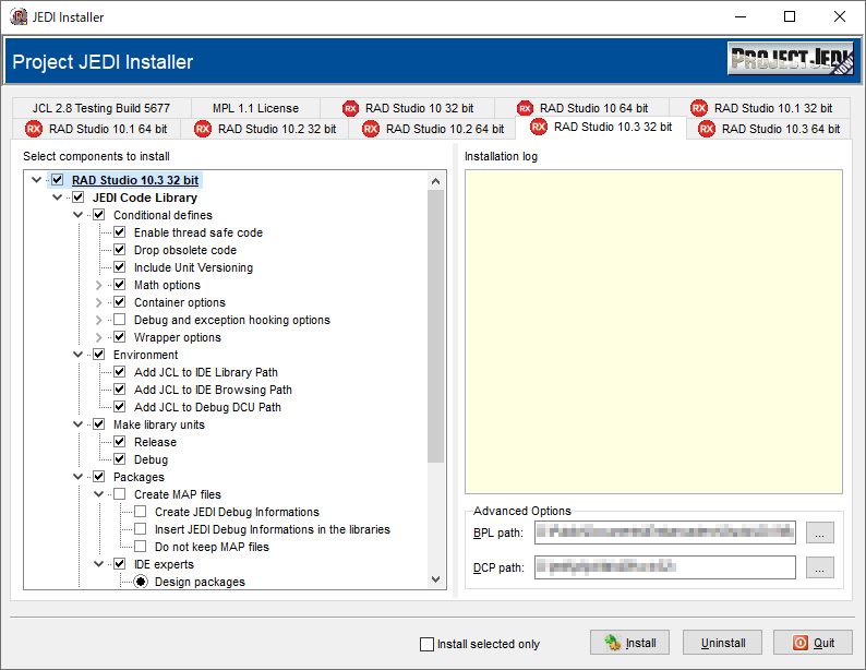 10.3 RioにJCLとJVCLをインストールする。 #Delphi - Qiita