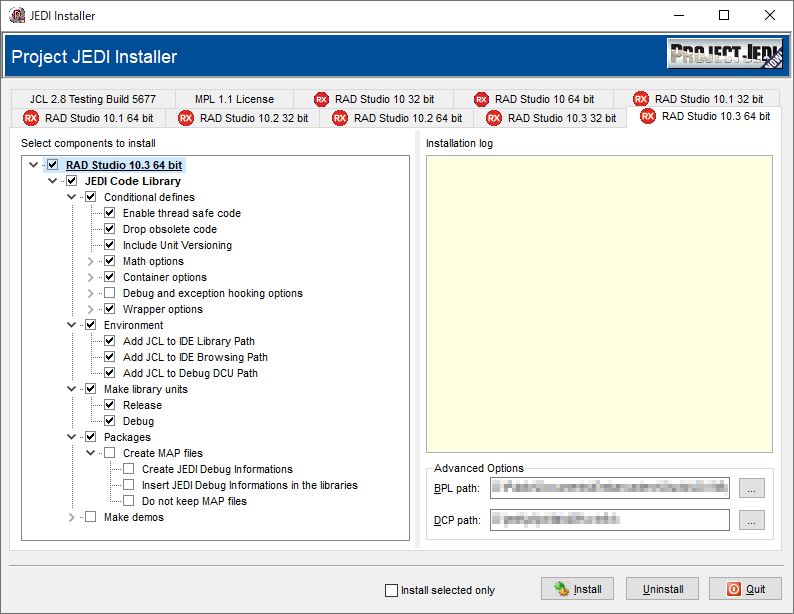 10.3 RioにJCLとJVCLをインストールする。 #Delphi - Qiita