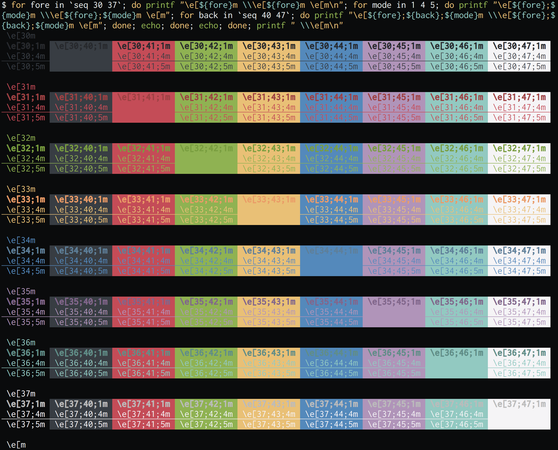 シェルスクリプトの出力に色をつけたい！ #Bash - Qiita