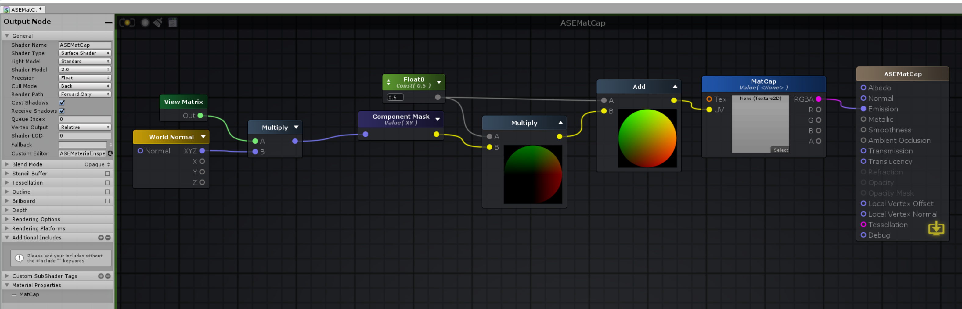 [Unity] Amplify Shader EditorでMatCapシェーダーを作る #ASE - Qiita