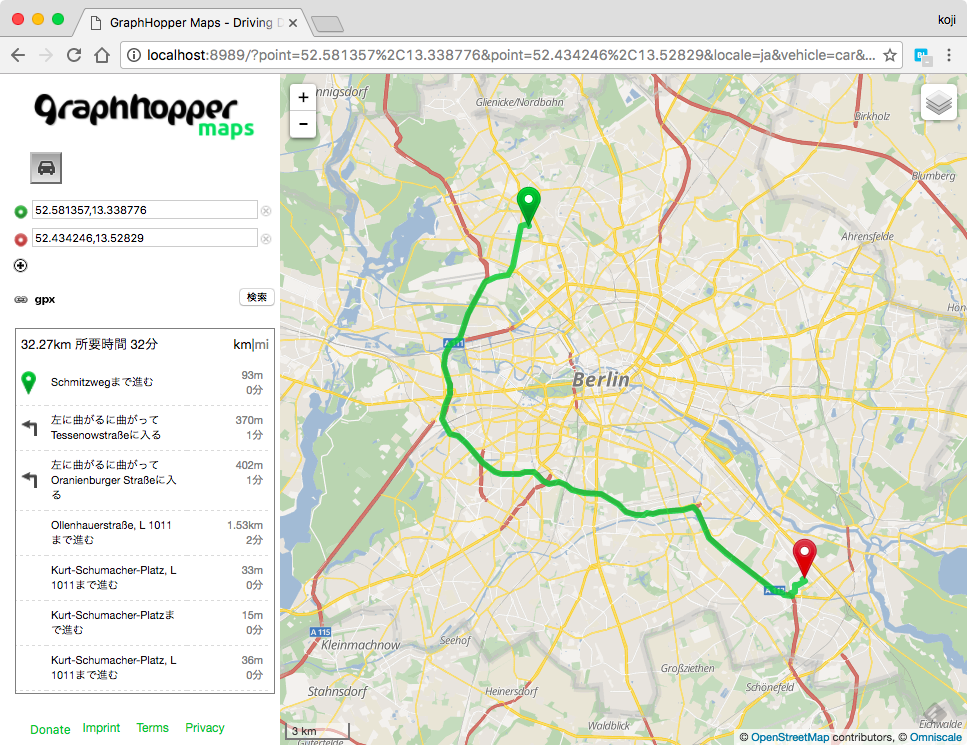 OSSルーティングエンジン「GraphHopper」と戯れてみた #GIS - Qiita