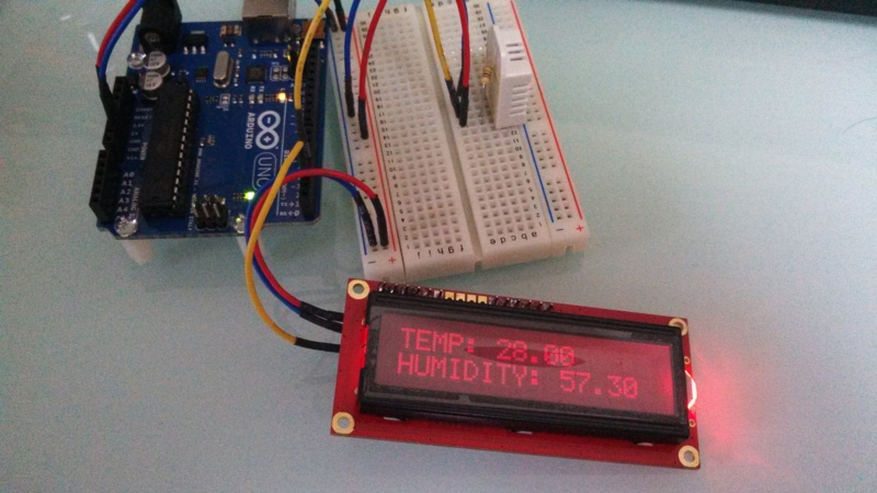 Arduino UNO + LCD + 温湿度センサ #Arduino - Qiita