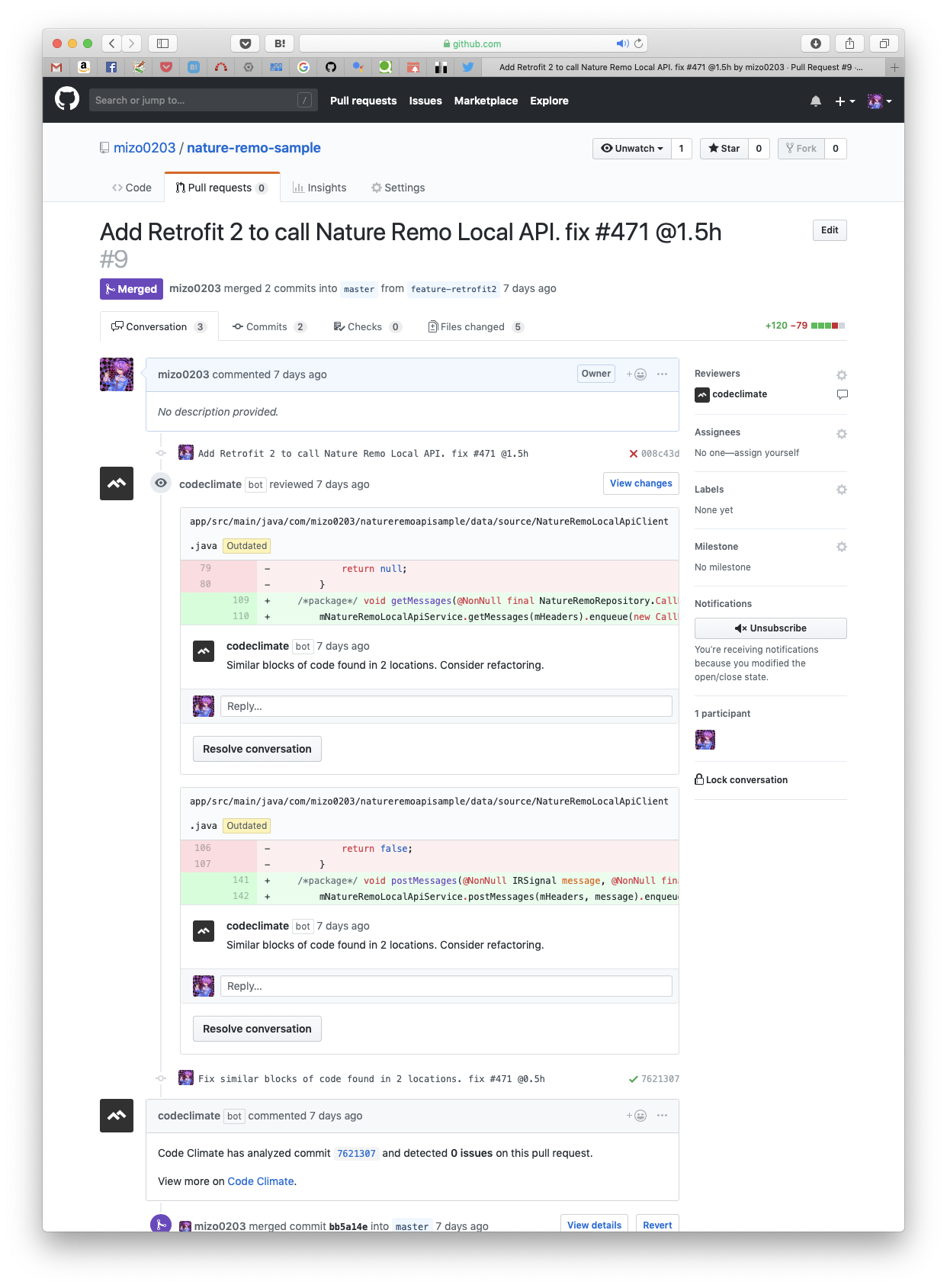 GitHub + Code Climate で Pull request の度に保守性を自動チェックする #CodeClimate - Qiita