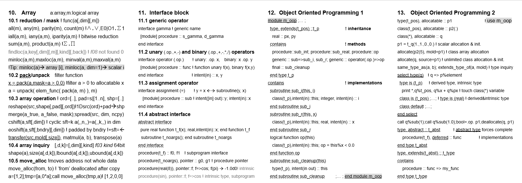 Fortran2003 Cheat Sheet #Fortran - Qiita