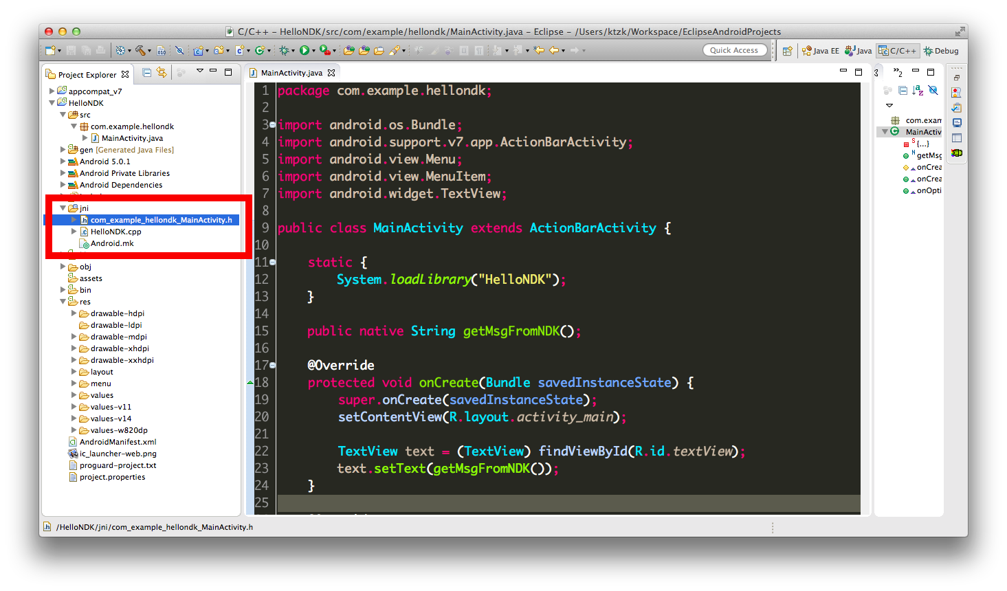 Eclipse 上で Android NDK プロジェクトを作成する方法 - Qiita