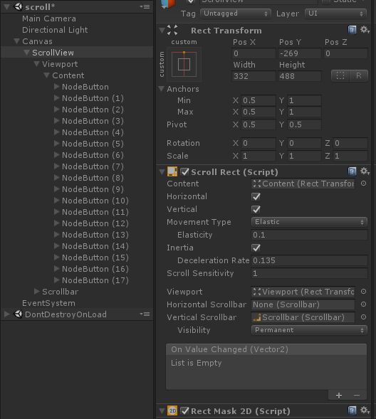 uGUI 選択オブジェクトが描画範囲に収まるようにScrollRectで自動スクロールする #Unity - Qiita