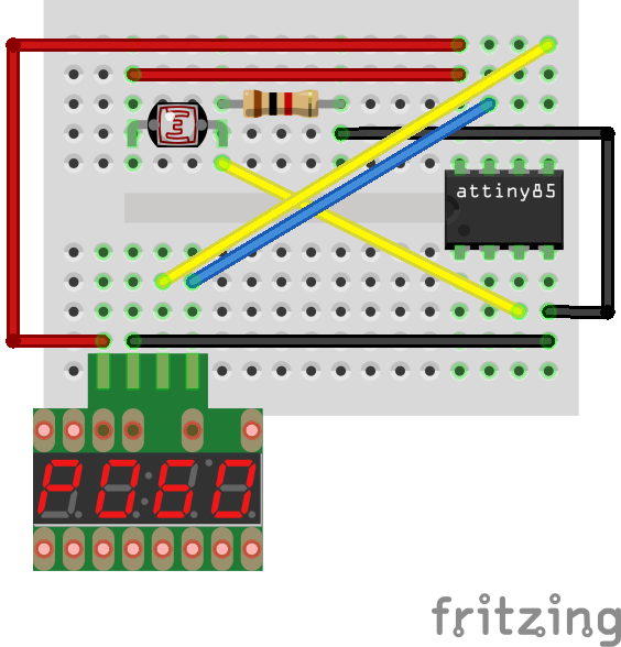 8pinoで光センサーの値を7 Segment Ledに表示 Arduino Qiita