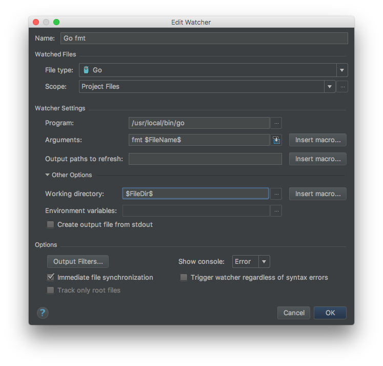 Gogland で保存時に go fmt を走らせる #Go - Qiita