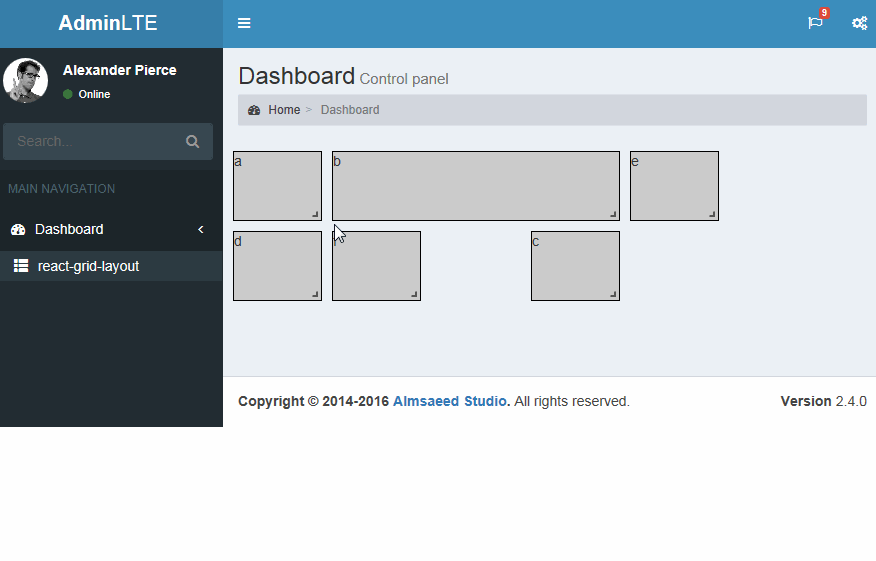 AdminLTEにreact-grid-layout機能を追加する（Visual Studio版） #React - Qiita