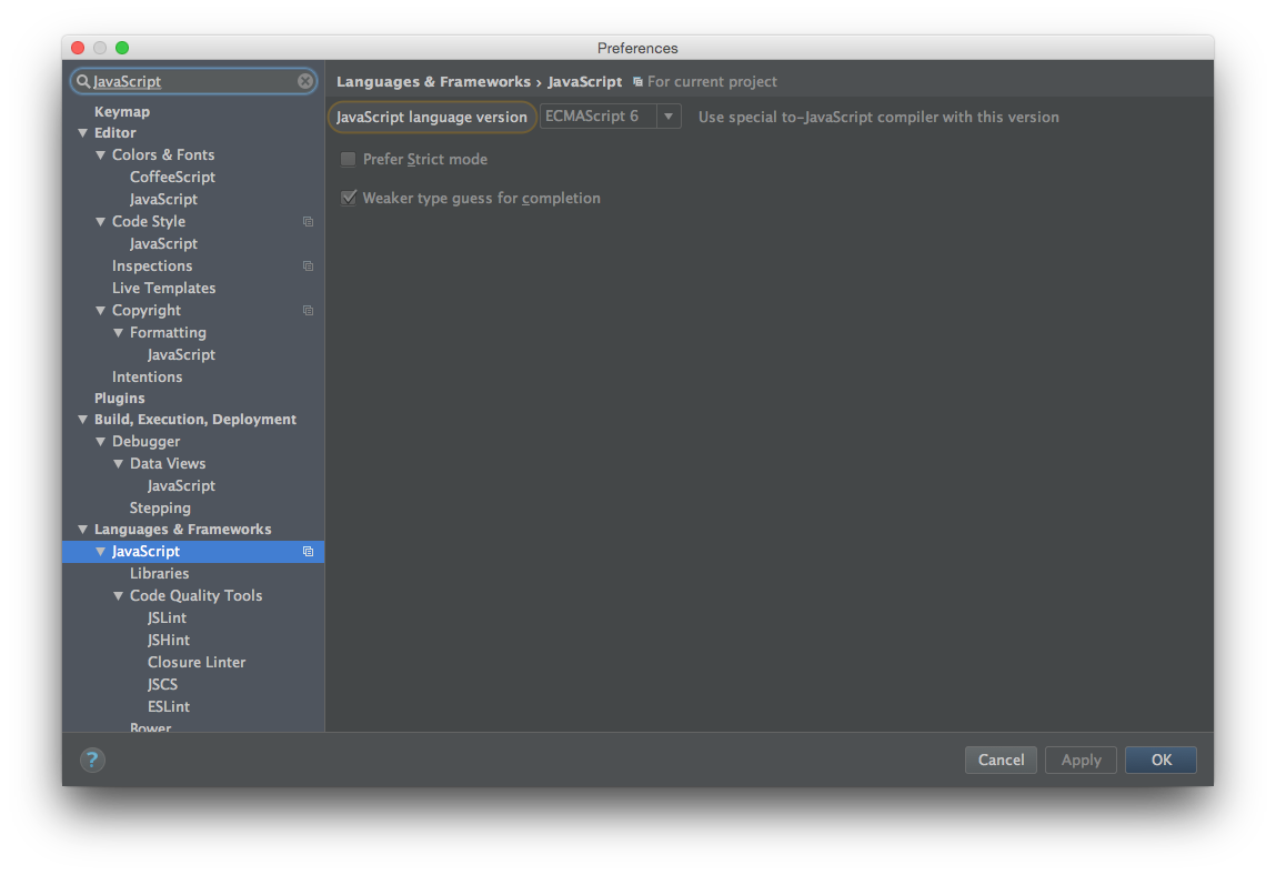 IntelliJ IDEAでECMAScript 6を書きたい #JavaScript - Qiita