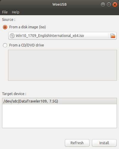 [Linux][Ubuntu] Windows 10インストール用USBメモリをUbuntu上で作成する #Linux - Qiita