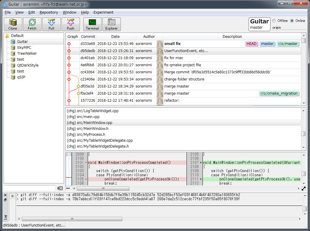 GitのGUIクライアントアプリを自作している話 #C++ - Qiita