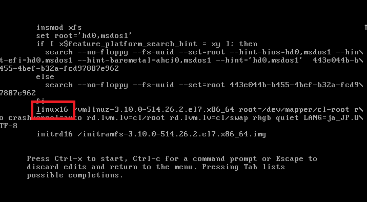 CentOS7 RHEL7 rootパスワード変更(rd.break利用) #Linux - Qiita