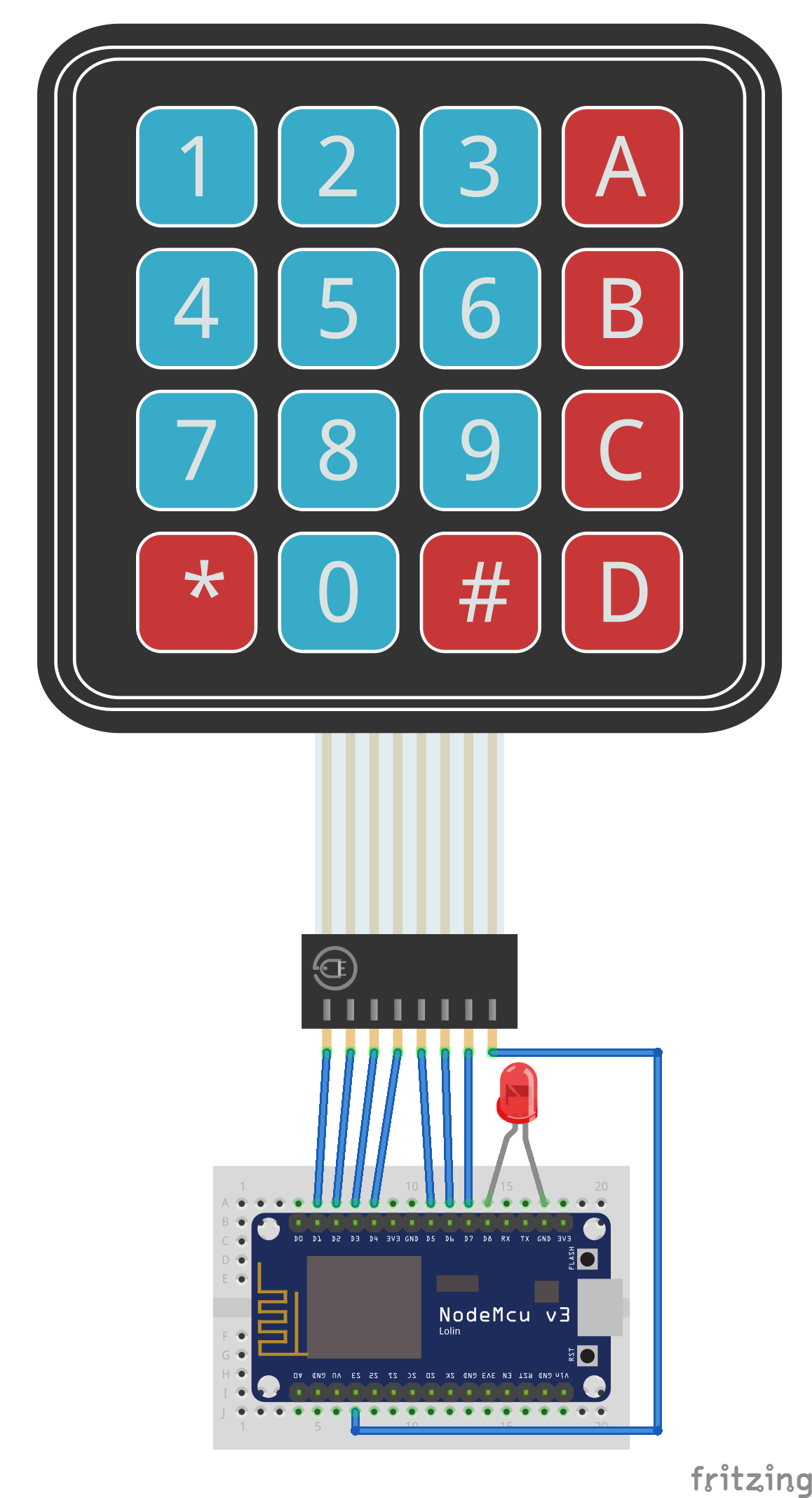 ESP8266に4x4マトリックス・キーパッドを接続してみた #Ubuntu - Qiita